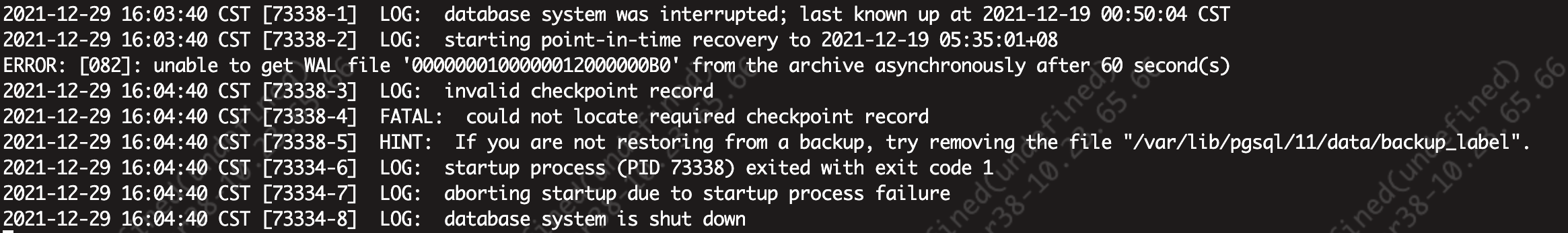 restore unable to get WAL file '0000000100000012000000B0' from · Issue #1609 · pgbackrest ...