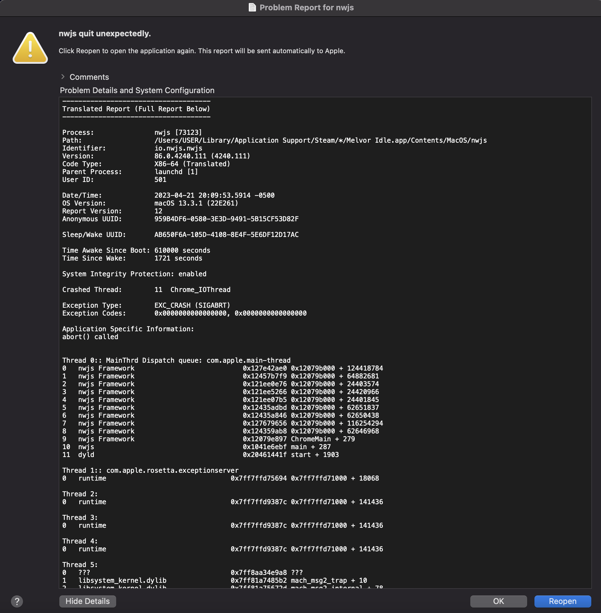 [Bug]: Game Crash on Launch · Issue #3372 · MelvorIdle/melvoridle.github.io · GitHub
