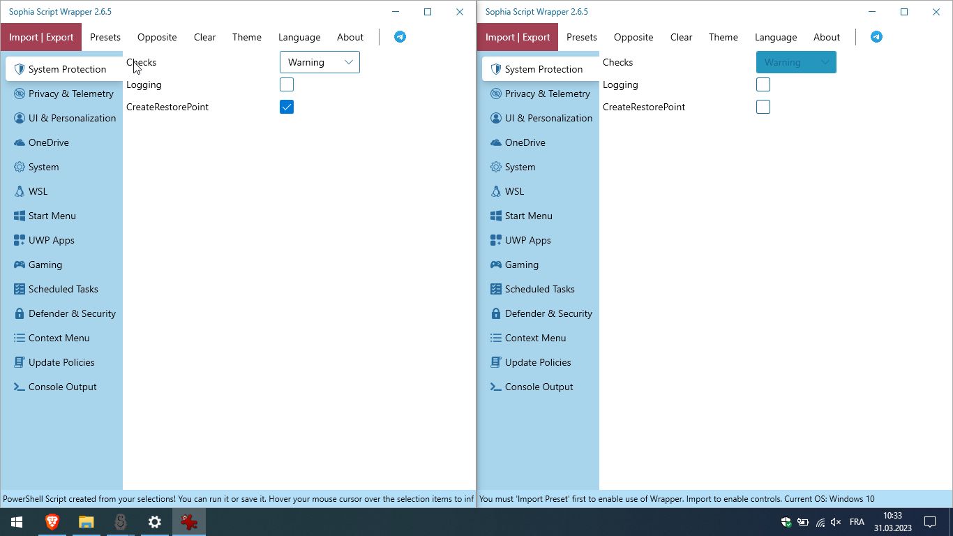 Sophia Script Wrapper 2.6.5 : tooltips are not displayed when hovering the mouse over the label ...