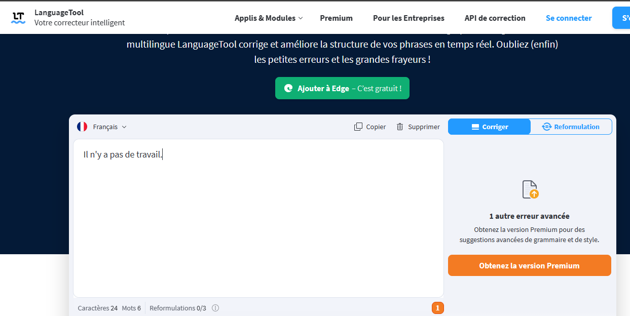 Fr Il Ny A Pas De Travail Unexpected Error Premium · Issue 8509 · Languagetool Org