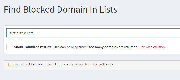 Find Blocked Domain In Lists doesn't allow "-all" in search string ...