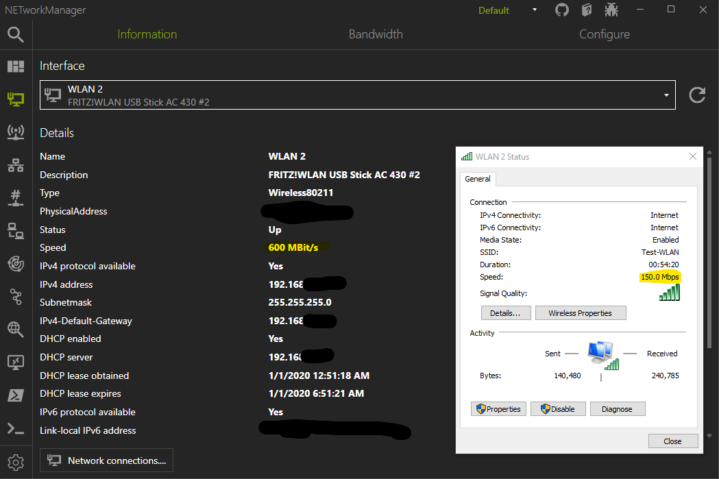 speeds showing wrong on Network Interface > Information tab · Issue #236 · BornToBeRoot ...