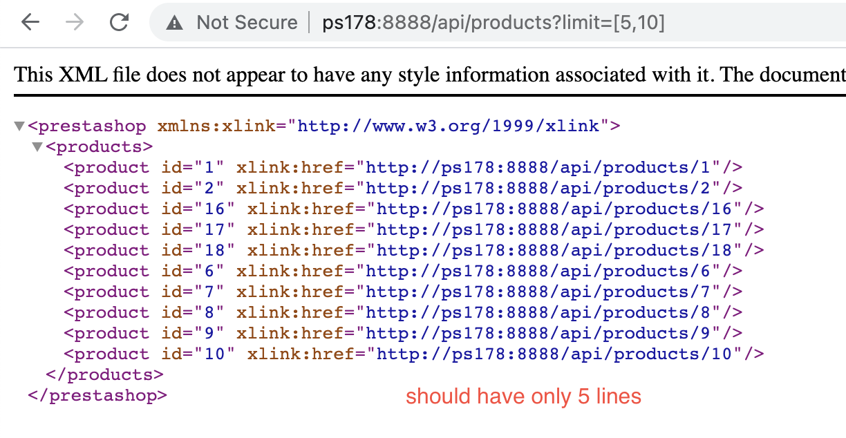 Webservice offset limit doesn't work anymore · Issue #25032 · PrestaShop/PrestaShop · GitHub