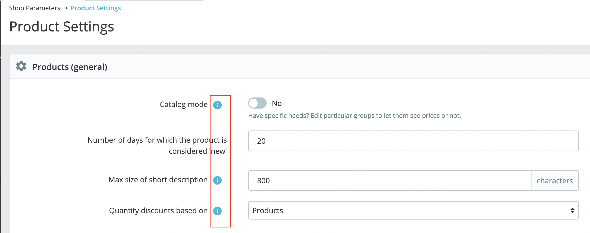 BO > Products Settings - Popovers are missing · Issue #28887 · PrestaShop/PrestaShop · GitHub