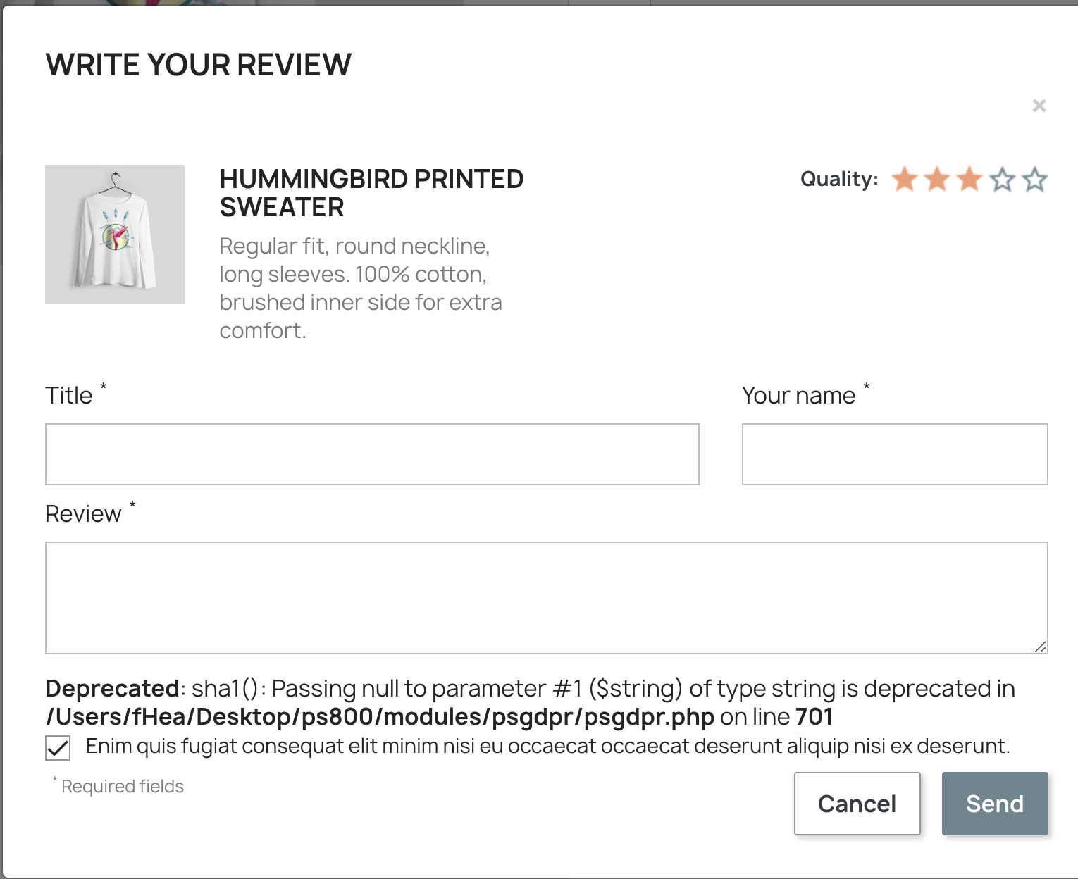 Gdpr Warning Is Displayed On Multiple Places · Issue 31951 · Prestashop Prestashop · Github