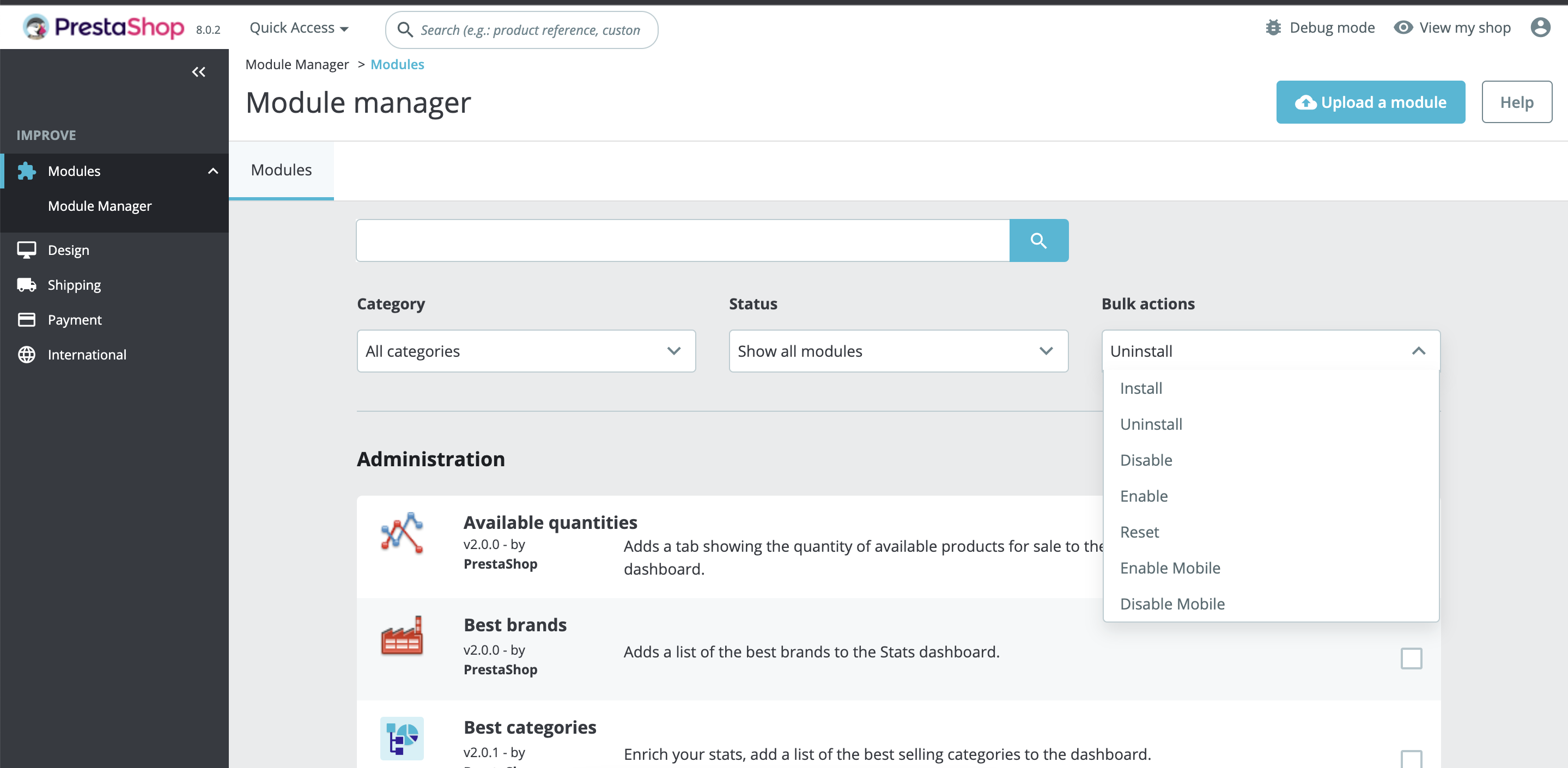 Delete permission needed to access module configure pages · Issue #31975 · PrestaShop/PrestaShop ...
