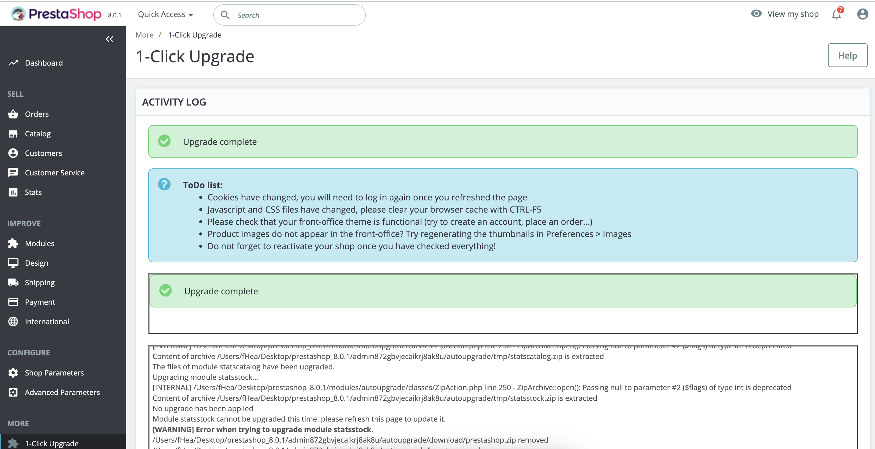 autoupgrade issues from 8.0.1 onwards · Issue #32365 · PrestaShop/PrestaShop · GitHub