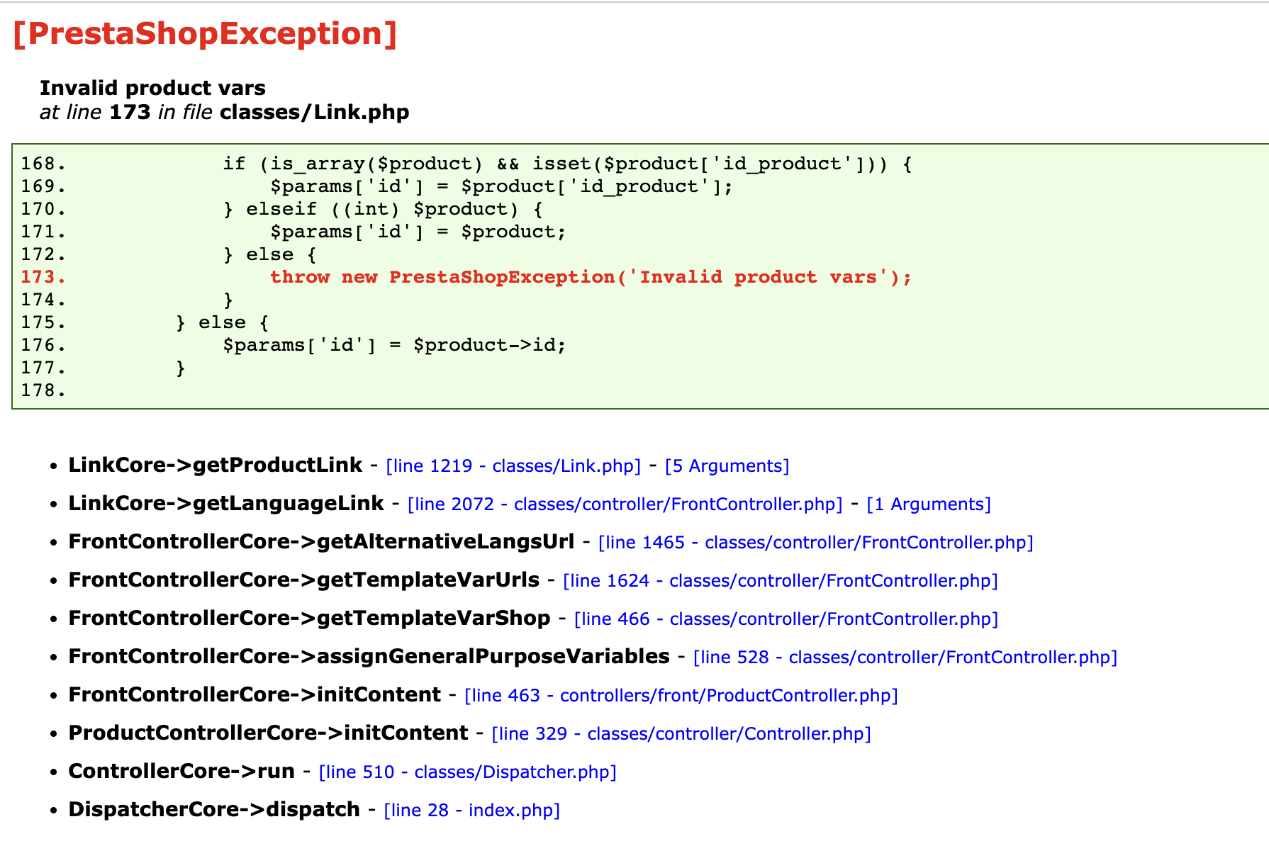 Fo Error 500 Url With Product Id 0 · Issue 33306 · Prestashopprestashop · Github