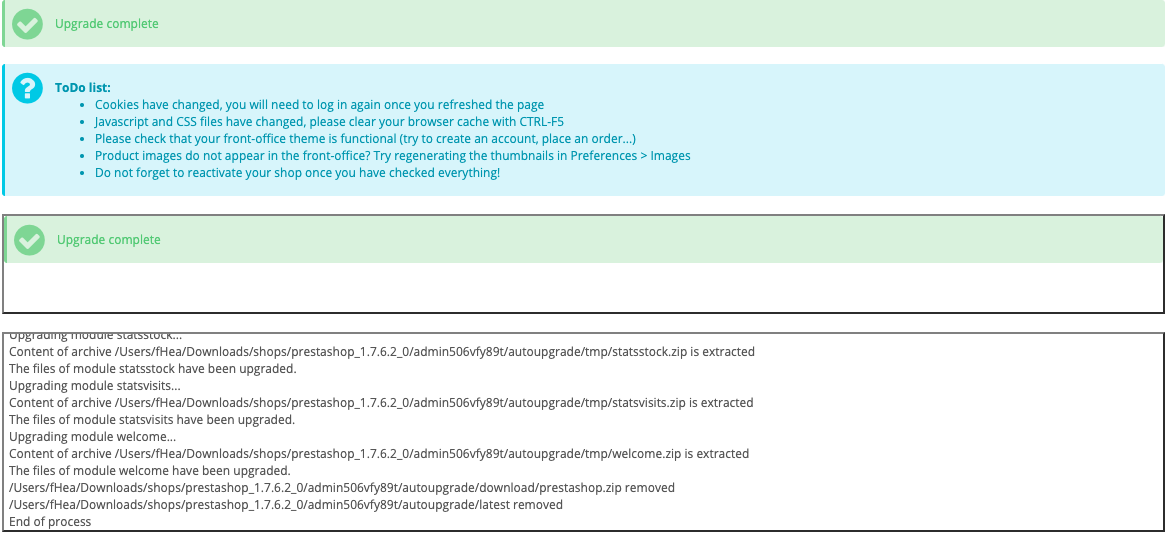 Upgrade issue - errorThrown jqXHR - 1.7.6.2 to 1.7.6.7 · Issue #20214 · PrestaShop/PrestaShop ...