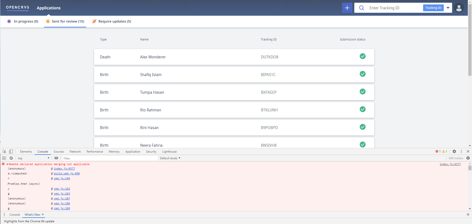 After log into the system an error shows in the console. · Issue #1873 · opencrvs/opencrvs-core ...