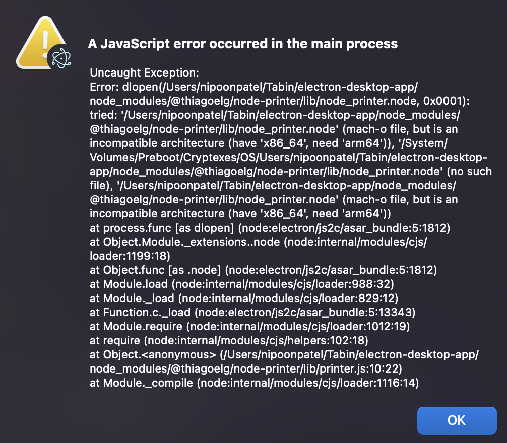 Incompatible architecture (have 'x86_64', need 'arm64') · Issue #221 · Klemen1337/node-thermal ...