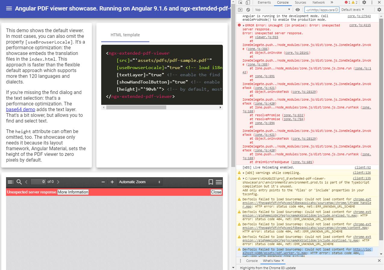 Unexpected server response - could not load content assets pdf.worker.js.map · Issue #314 ...