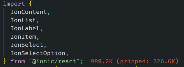 question: import cost is too high · Issue #22878 · ionic-team/ionic-framework · GitHub