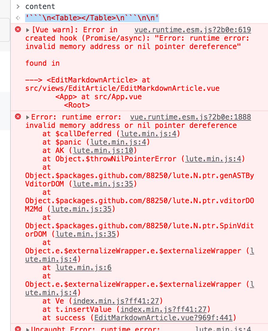所见即所得模式传入字符串 ``` ``` 报错 · Issue #1102 · Vanessa219/vditor · GitHub