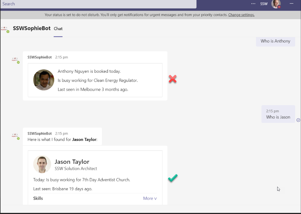 Query - who is adam cogan · Issue #139 · SSWConsulting/SSW.SophieBot · GitHub