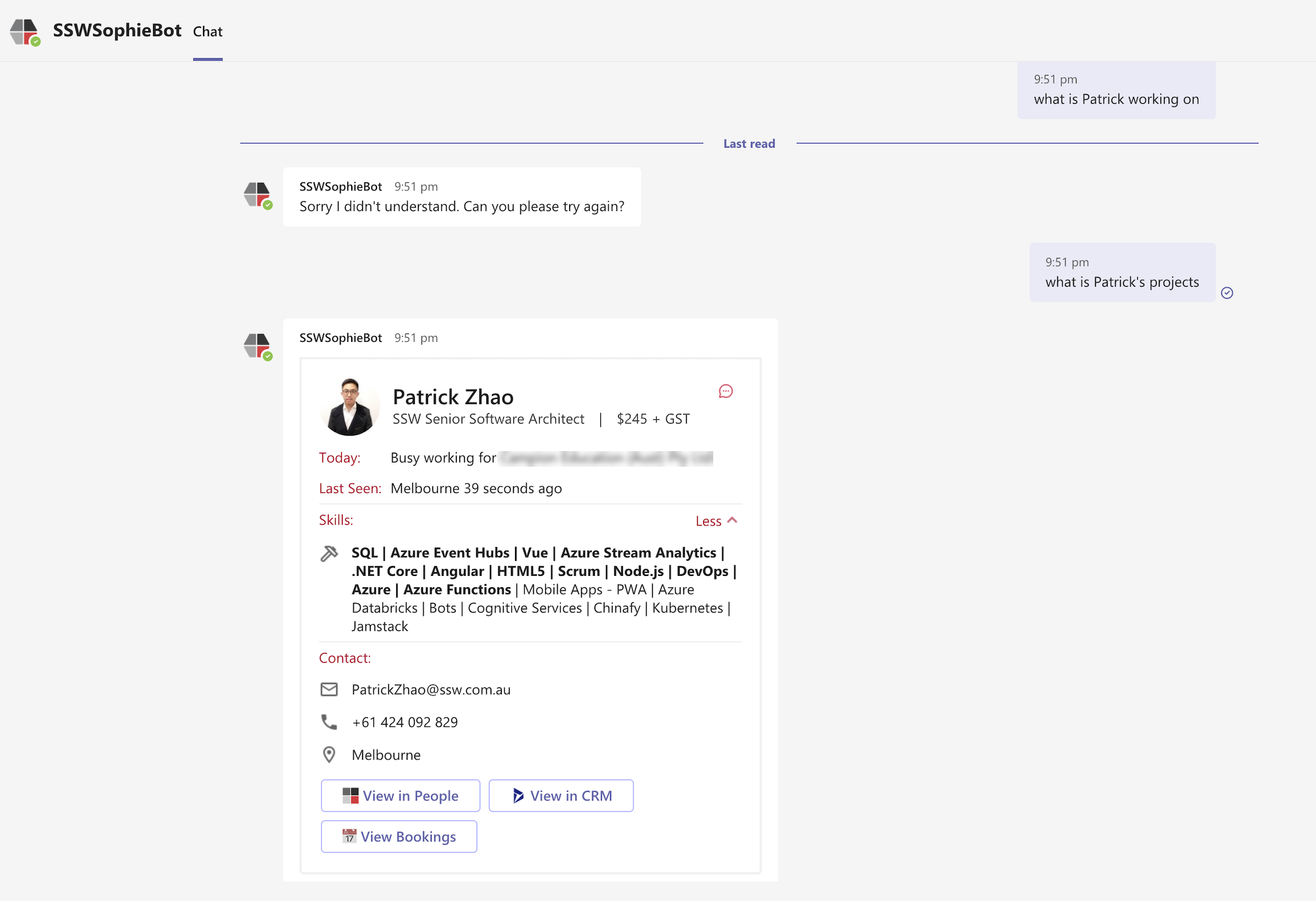 Project queries for people · Issue #372 · SSWConsulting/SSW.SophieBot · GitHub