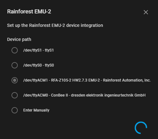 home assistant hangs when trying to setup · Issue #1 · ryanwinter/hass-rainforest-emu-2 · GitHub
