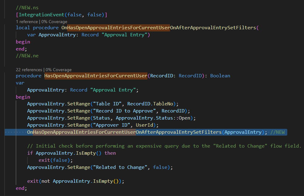 Event request codeunit 1535 ...