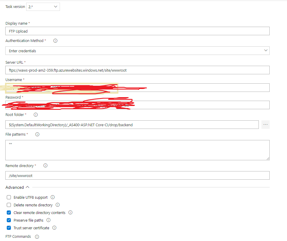 FTP Upload task v2 fails with 550 The directory is not empty. · Issue #16601 · microsoft/azure ...