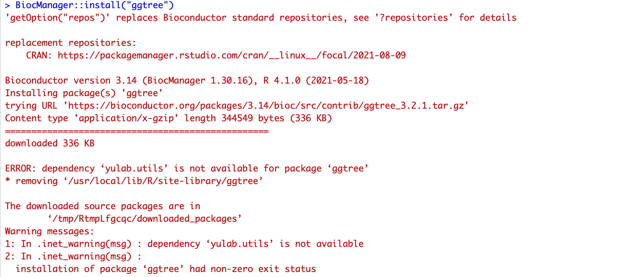 安装ggtree咋还需要yulab.utils？ · Issue #501 · YuLab-SMU/ggtree · GitHub