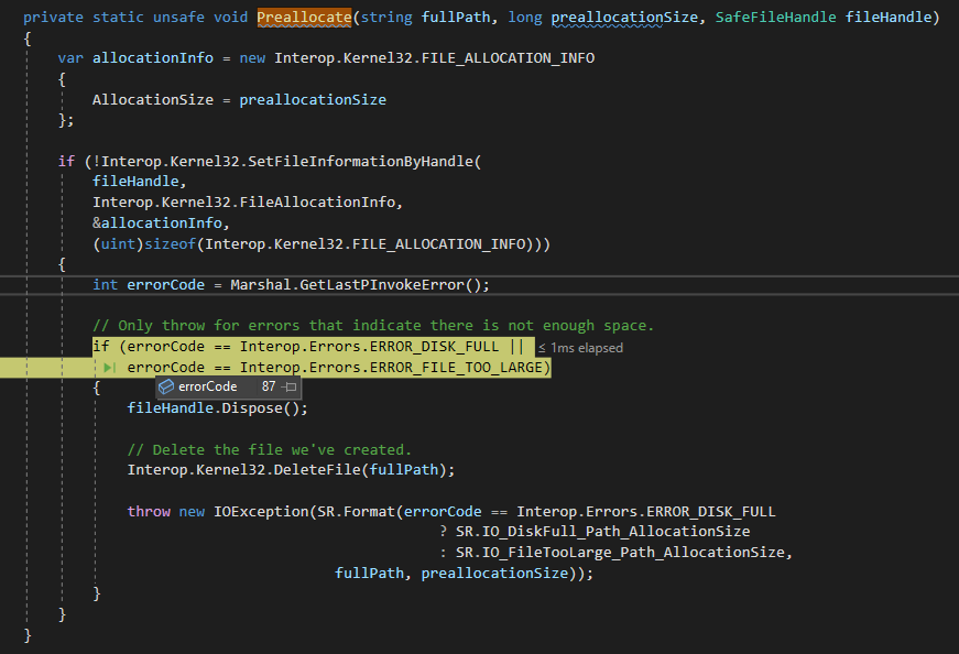 new FileStream with too-large preallocation hint does not throw on Windows · Issue #92624 ...