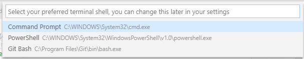 Terminal: Select Default Shell dosen't list Git Bash · Issue #72200 · microsoft/vscode · GitHub