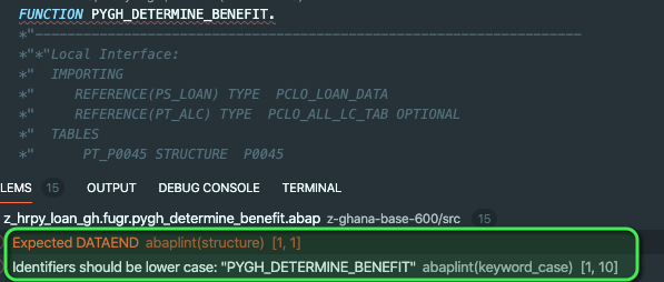 Function Module - Identifier must be lower case(keyword_case) and DATAEND issue · Issue #1231 ...