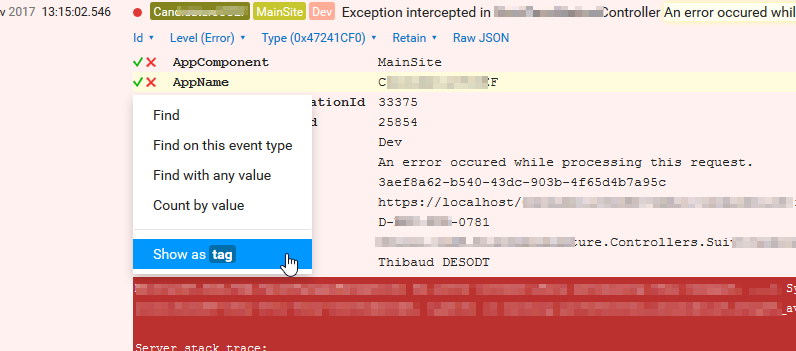 Streamlined/quick property-value filtering · Issue #604 · datalust/seq-tickets · GitHub