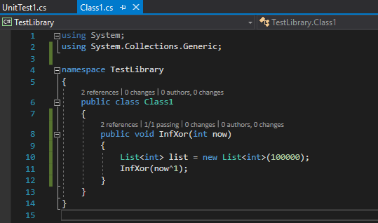 One test case throw a StackOverFlowException but all cases are passed ...