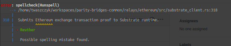 Integrate cargo-spellcheck · Issue #333 · paritytech/parity-bridges-common · GitHub