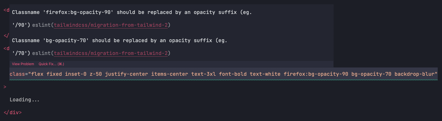 [BUG] Opacity suffix suggested when used properly · Issue #137 · francoismassart/eslint-plugin ...