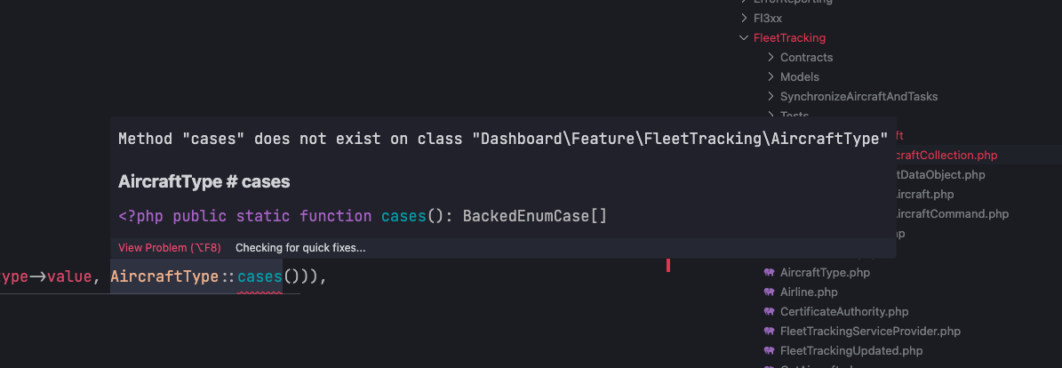 Method "cases" does not exist on class My\Beautiful\Enum · Issue #2378 · phpactor/phpactor · GitHub