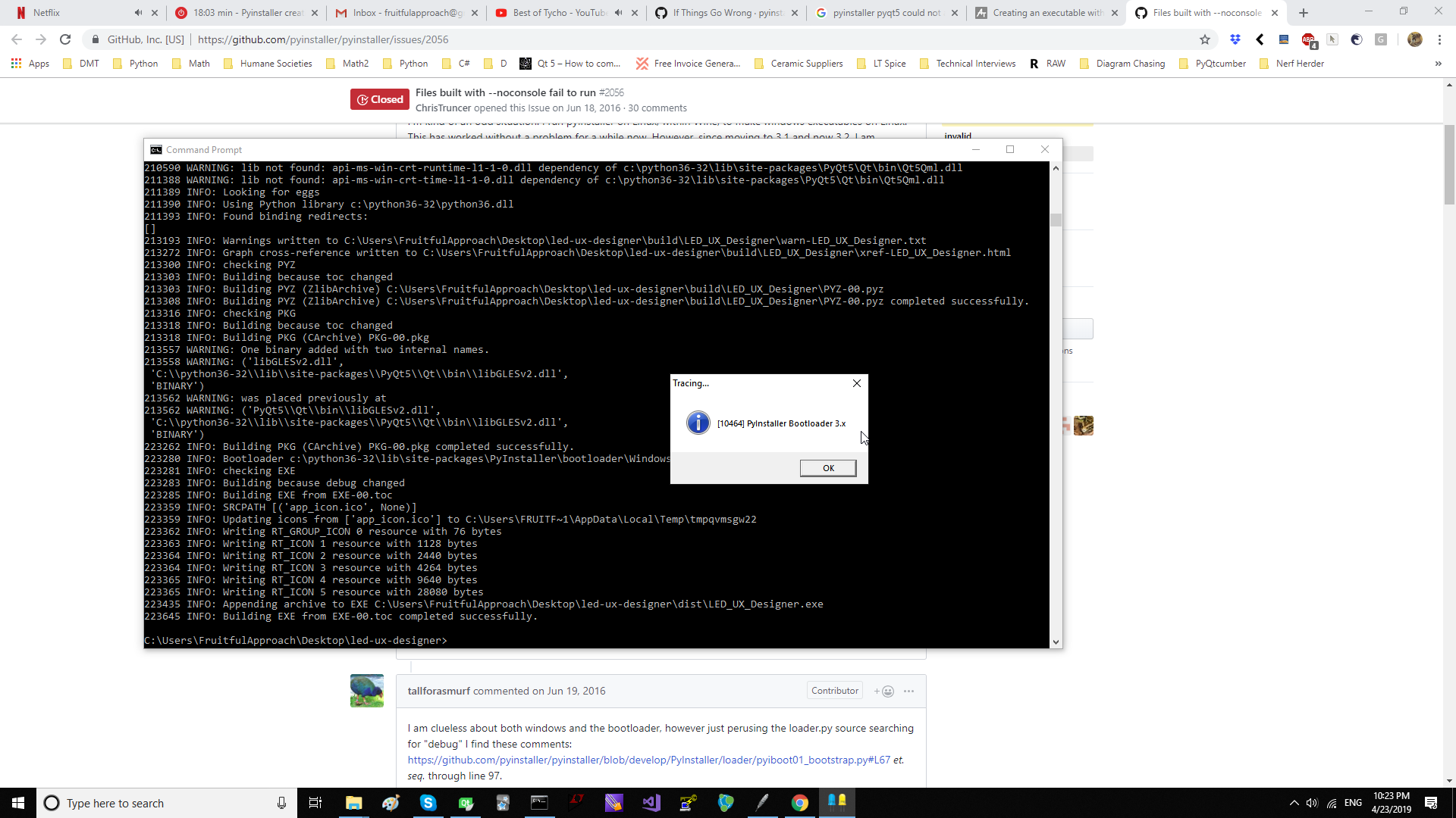 Pyqt5 Exe Used To Work Then Failed I Updated Still Fails · Issue 4193 · Pyinstaller