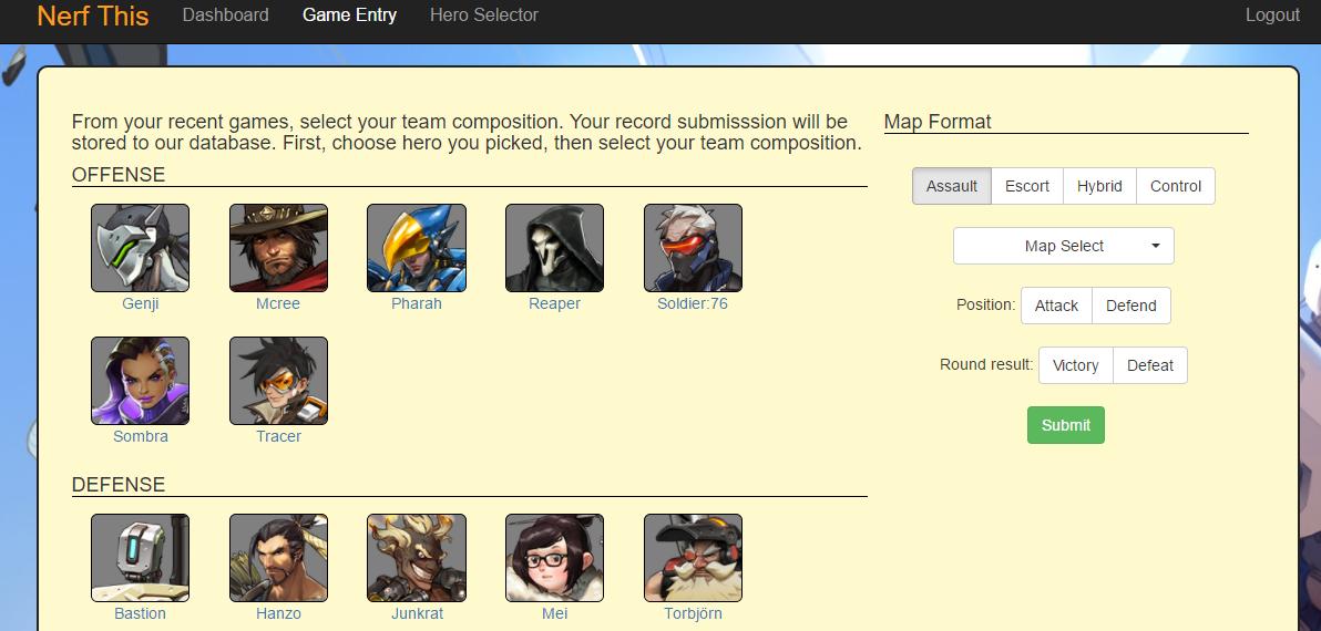 GitHub - thisiswhale/NerfThis: A database that allows players to submit their win/loss games. As ...