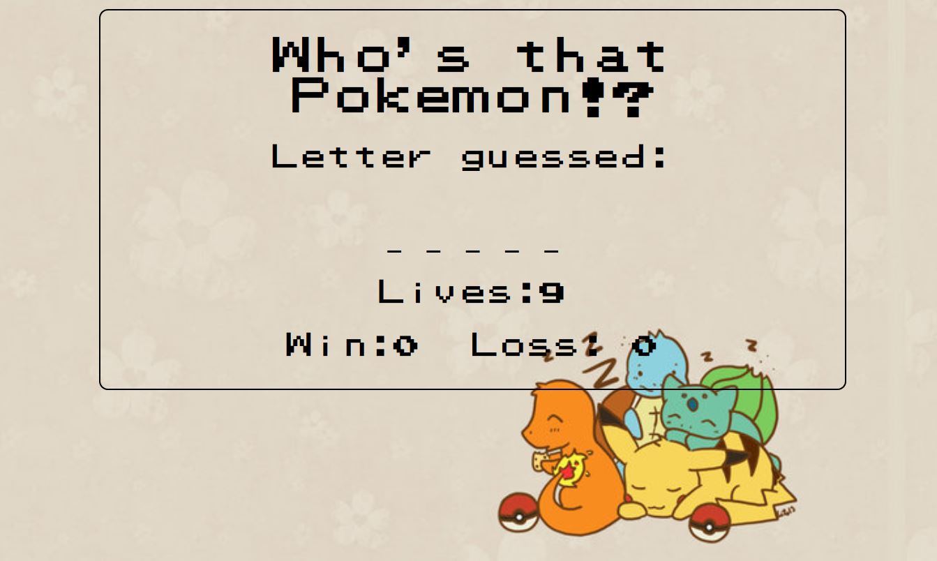 GitHub - thisiswhale/WhosThatPokemon: A simple Hangman game with all that Pokemon nostalgia feels.