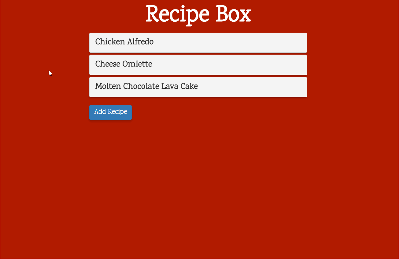 GitHub - thisiswhale/Recipe-Box: Add your personal Recipes.
