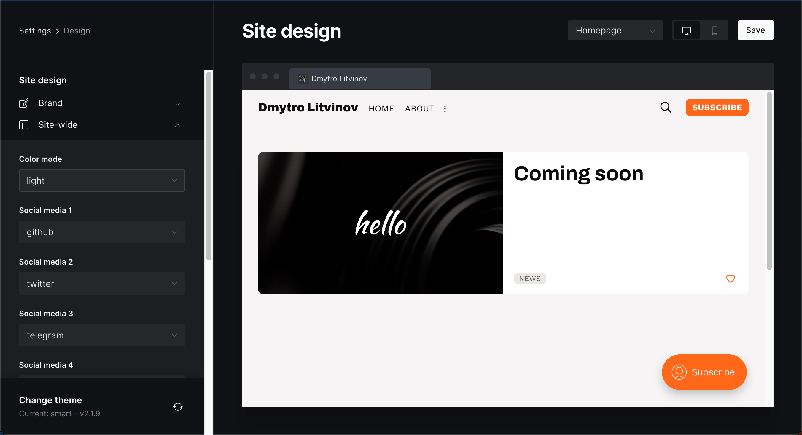 Site design: Color mode "light" does not work · Issue #260 · royalfig/smart · GitHub