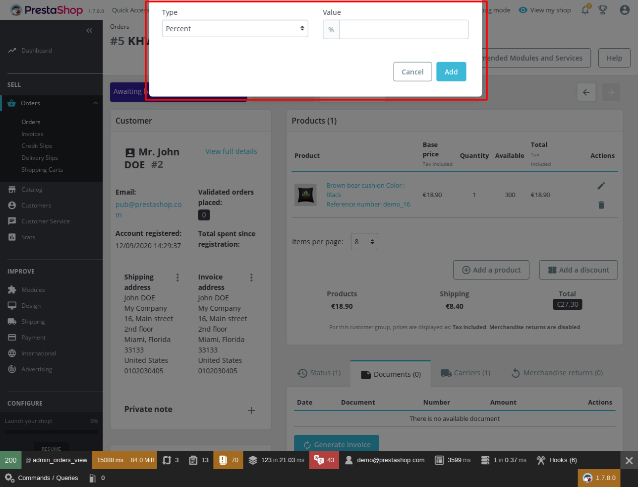 [UI-KIT] - BO - Order page - The Modal of adding a discount is not well displayed · Issue #22315 ...