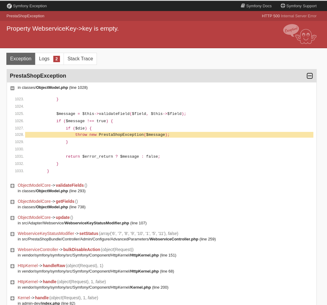 BO - Webservice - Webservice key is empty · Issue #22565 · PrestaShop/PrestaShop · GitHub