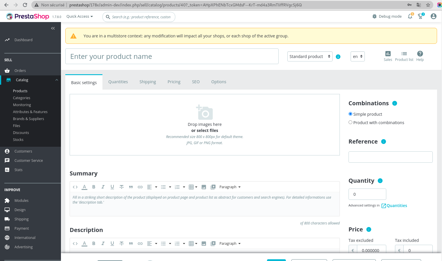 BO - Products page - Multistore header not displayed on Product Add / Edit page · Issue #23937 ...