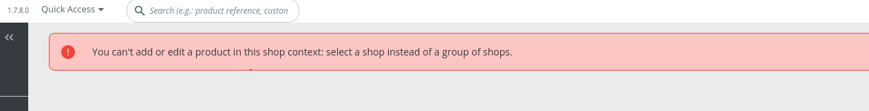 Multistore - BO - Products page - An exception is displayed when adding a product and a group ...
