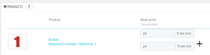 BO - Orders page - Ecotax issue - Price display method = Tax ecluded - the base price is changed ...