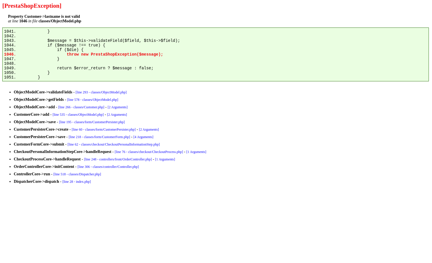 FO - Create Account / Checkout page - Order as a guest / Adresses step - Exception displayed ...