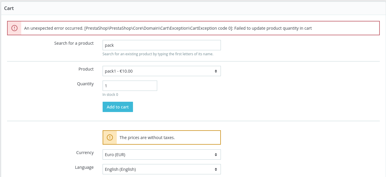BO - Add new Order page - Pack - an exception is displayed when we add a pack · Issue #24553 ...