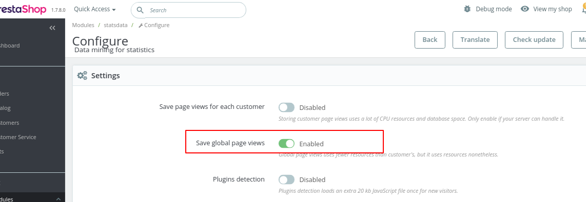 [Module - statsdata] FO - An exception is displayed when Save global page views is enabled ...