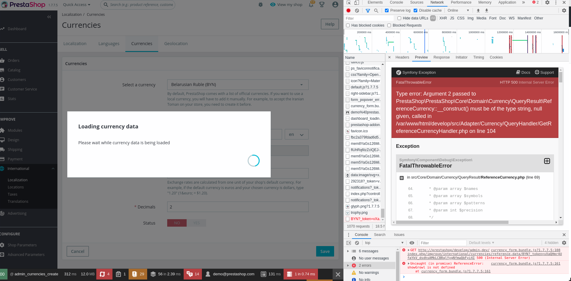 BO - Currencies - It is not possible to create a BYN currency · Issue #24692 · PrestaShop ...