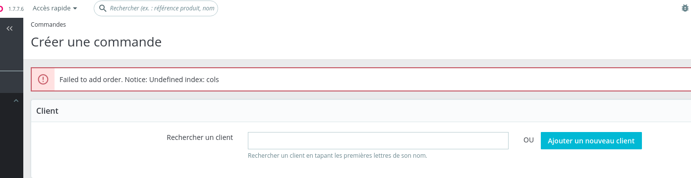 BO - Add new Order - An exception is displayed when ordering a product with text customization ...