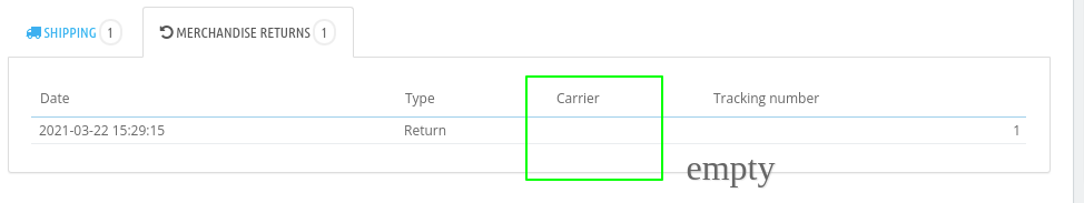 BO - Order details page - an exception is displayed when status of the "merchandise return" is ...