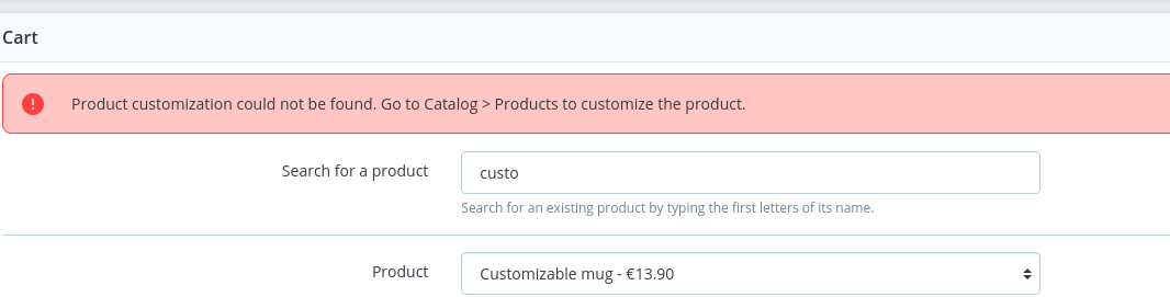 BO - Add new Order page - Cannot Add a product with required customization · Issue #25538 ...