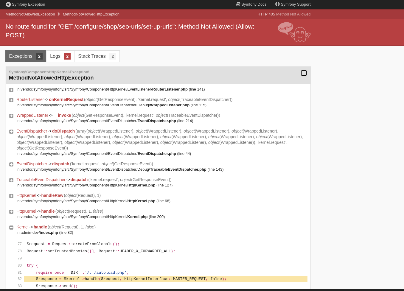 BO - Multistore - SEO & URLs page & Webservice page & new marchandise return page - an exception ...